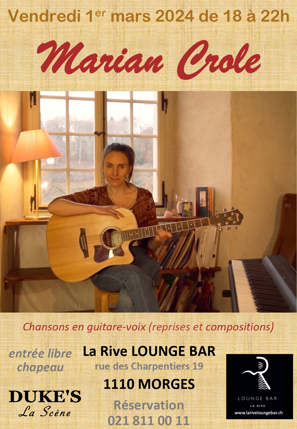 Marian Crole (chansons en guitare-voix : reprises et compositions) | Duke's la scène